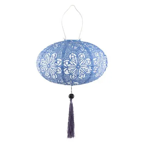 ALLSOP HOME & GARDEN Soji Stellatassel Ovalsolar Lantern - Blue
