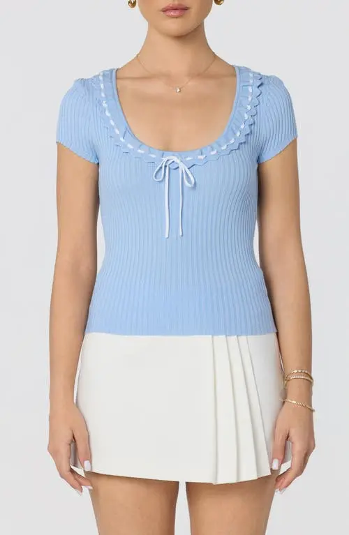 Astr The Label Lina Knit Top - Blue