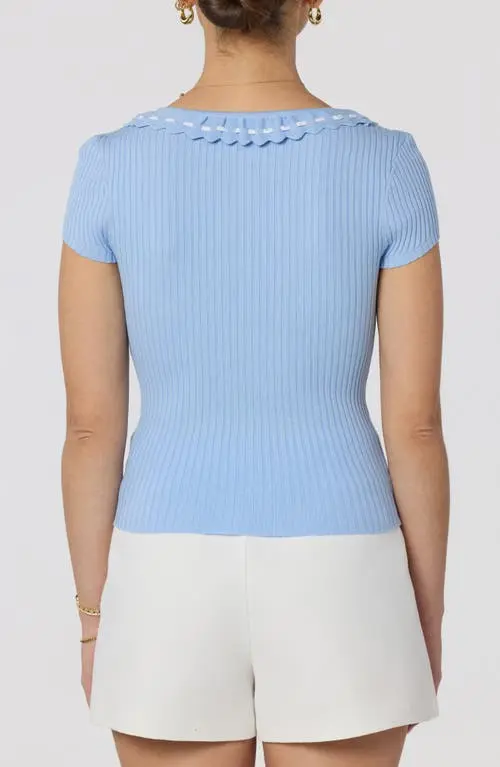 Astr The Label Lina Knit Top - Blue