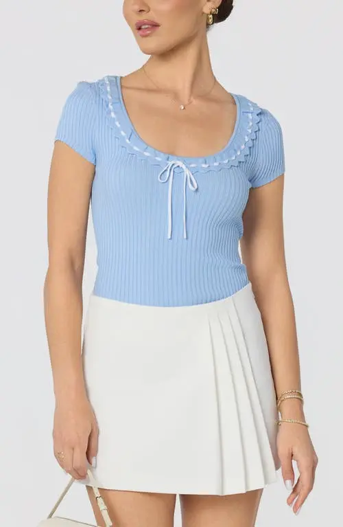 Astr The Label Lina Knit Top - Blue