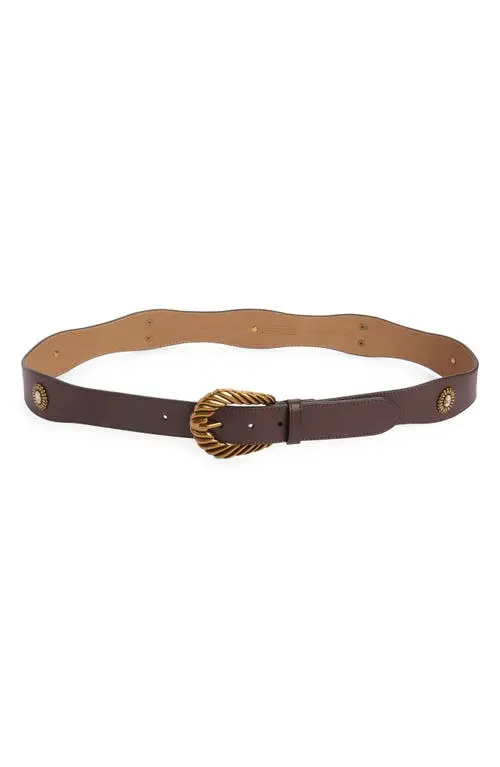 Treasure & Bond Aria Concho Leather Belt - Brown Malicacia- Gold