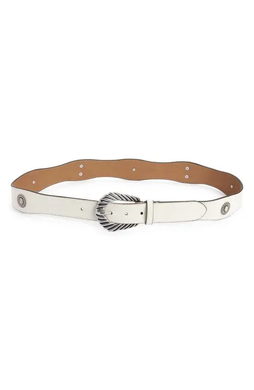 Treasure & Bond Aria Concho Leather Belt - Ivory Tofu- Antique Silver
