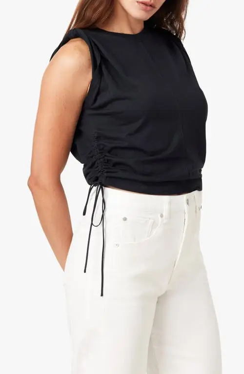 Habitual Luna Cinched Cotton Top - Jet Black