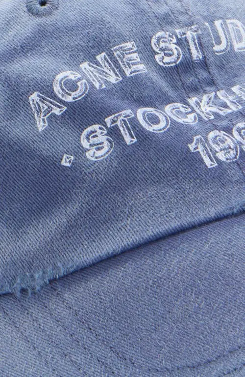 Acne Studios Cotton Twill Baseball Cap With Logo - Navy