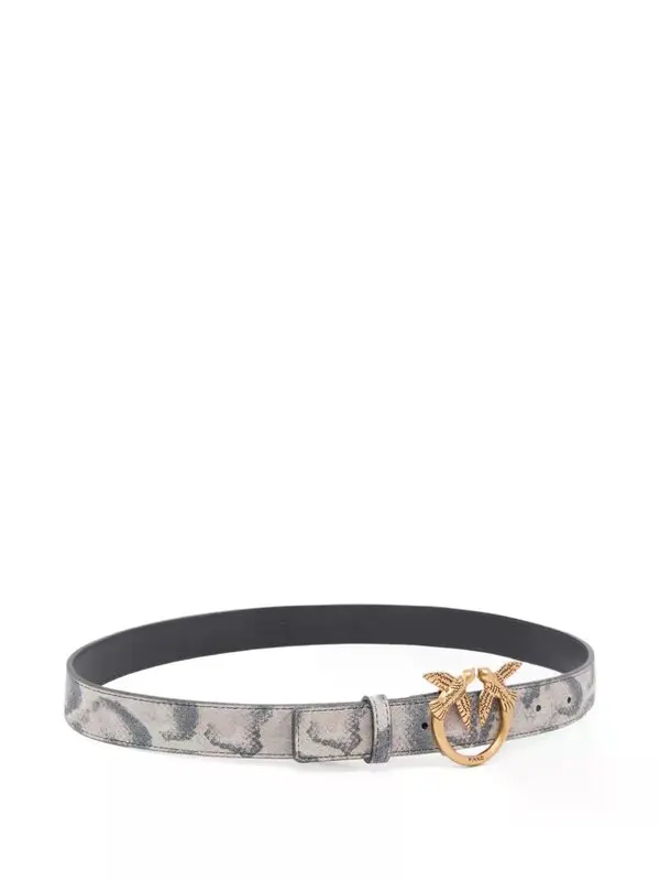 Pinko Bird Buckle Patterned Belt - Grey