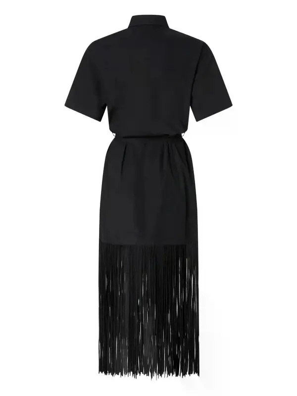 Pinko Fringed Collared Dress - Black