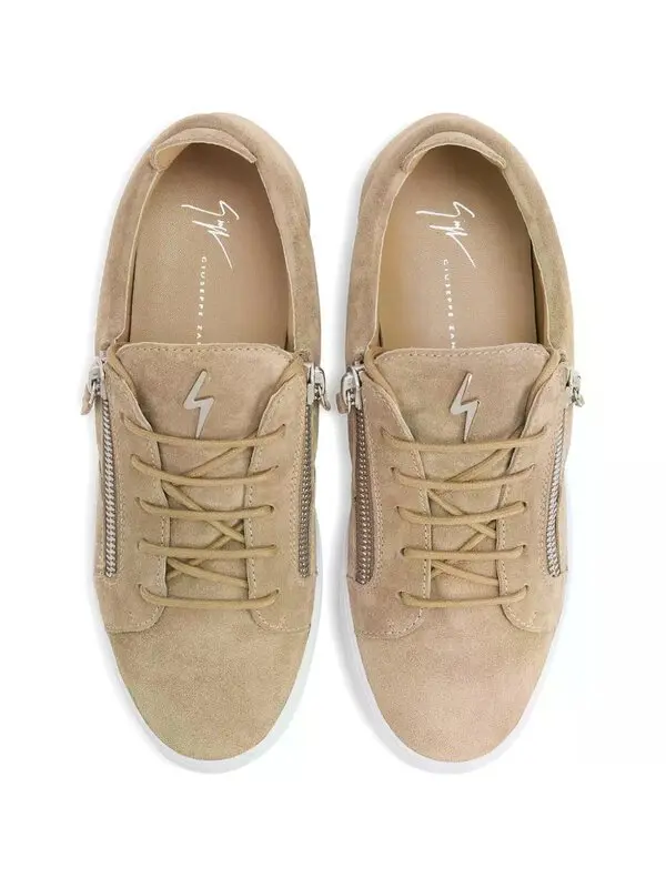 GIUSEPPE ZANOTTI Frankie Metal Zippers Sneakers - Neutrals