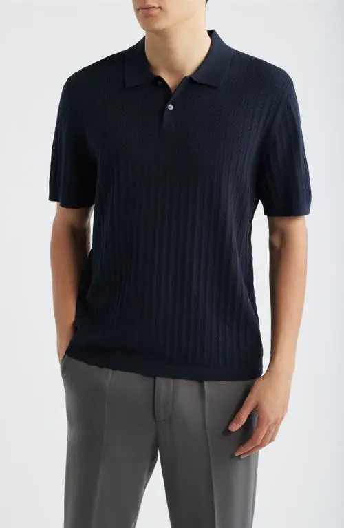 Theory Cable Knit In Light Bilen Polo - Dark Eclipse