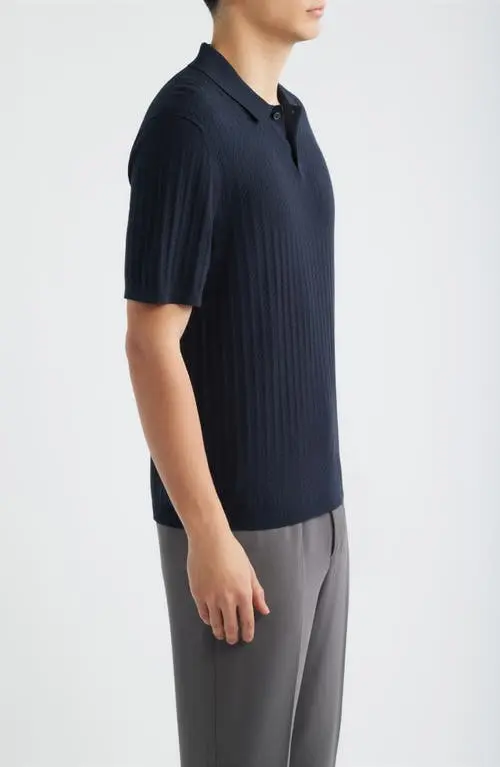 Theory Cable Knit In Light Bilen Polo - Dark Eclipse
