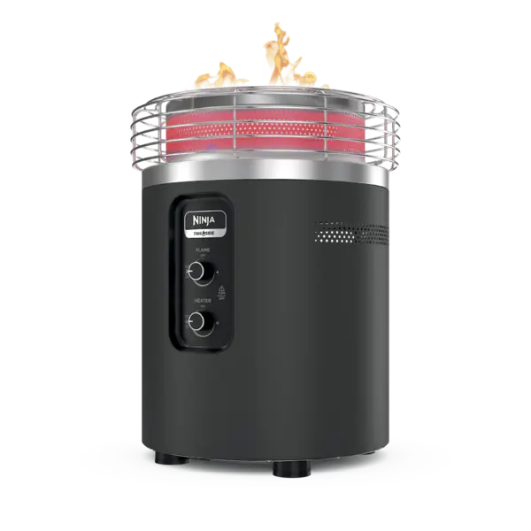 NINJA Fireside360 Fire Pit And Outdoor Heater With Top Cover - Gray