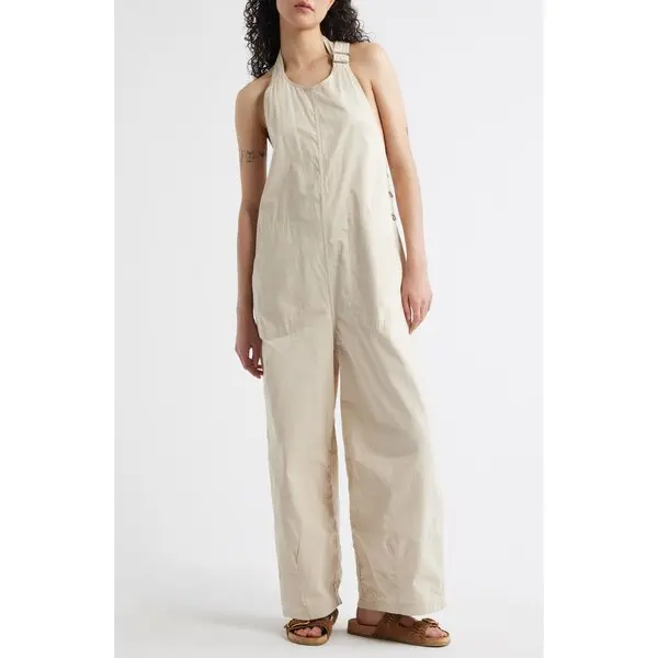 Free People Great Plains Halter Ankle Jumpsuit - Tea