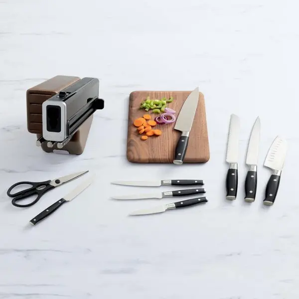 NINJA Neverdull Premium 13-piece Wood Series Knife System - Walnut/black