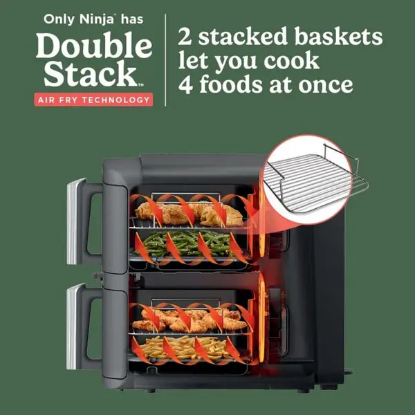 NINJA Doublestack Double Basket Air Fryer And Thermometer