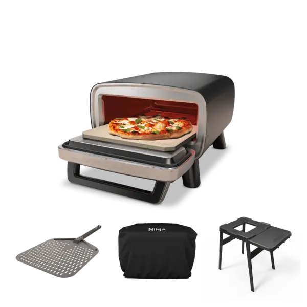 NINJA Artisan 5-in-1 Electric Pizza Oven With Peel, Adjustable Table & Cover - Dark Gray