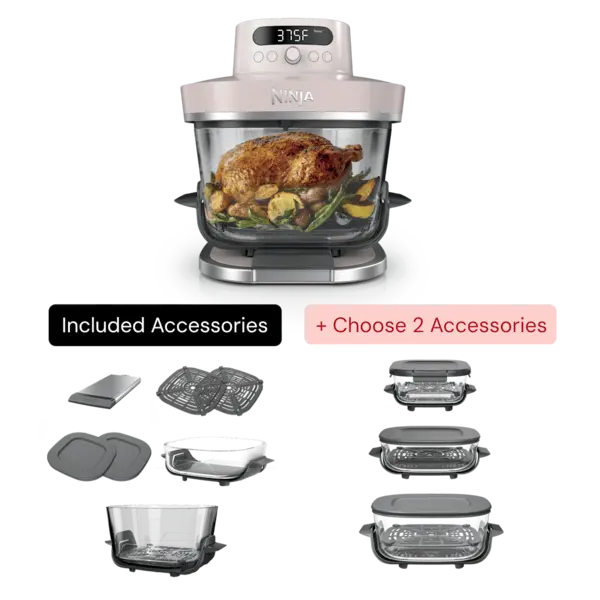 NINJA Build Your Own Crispi Pro 6-in-1 Glass Countertop Air Fryer - Rose Quartz