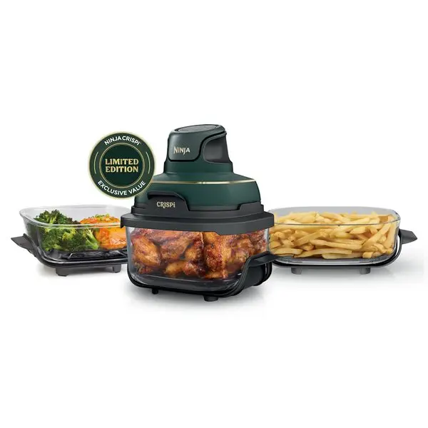 NINJA Crispi 5-in-1 Portable Glass Air Fryer Cooking System - British Racing Green