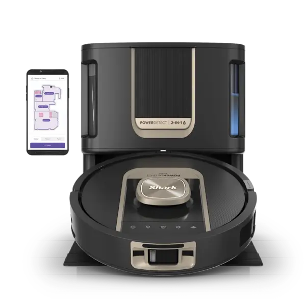 SHARK Powerdetect Thermacharged Robot Vacuum & Mop 2-in-1 Nevertouch Pro Heated Mop Wash & Dry Base - Black