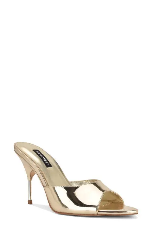 Nine West Pointed Toe Slide Sandal - Gold