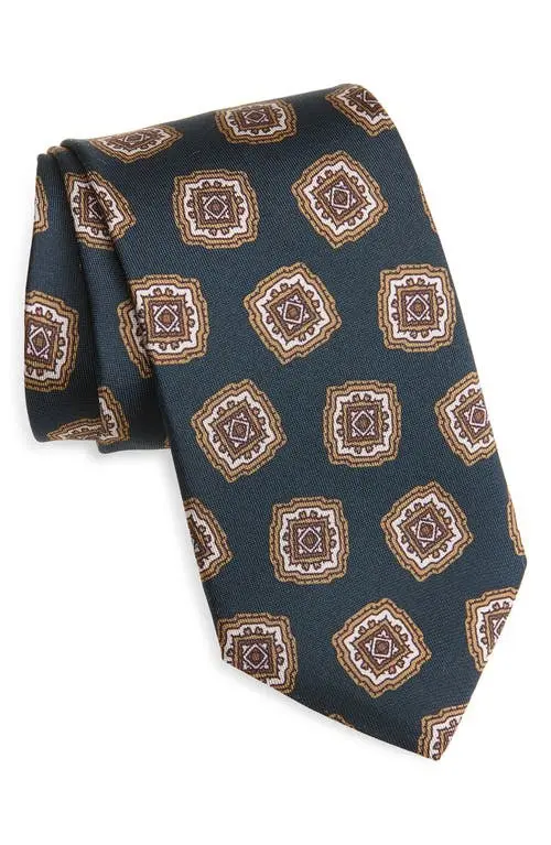 JACK VICTOR Medallion Silk Neck Tie - Indigo