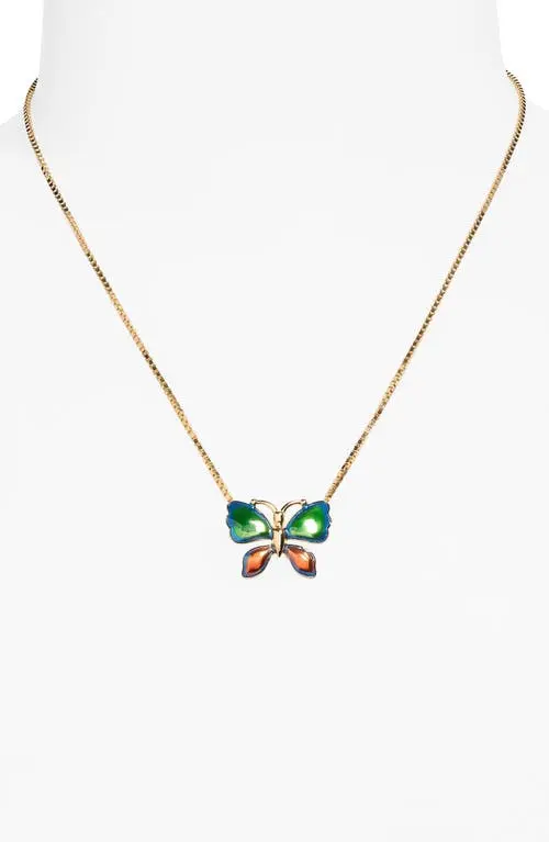 Valentino Garavani Enamel Butterfly Pendant Necklace