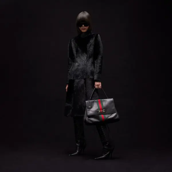 Gucci Paparazzo Large Top Handle Bag - Black