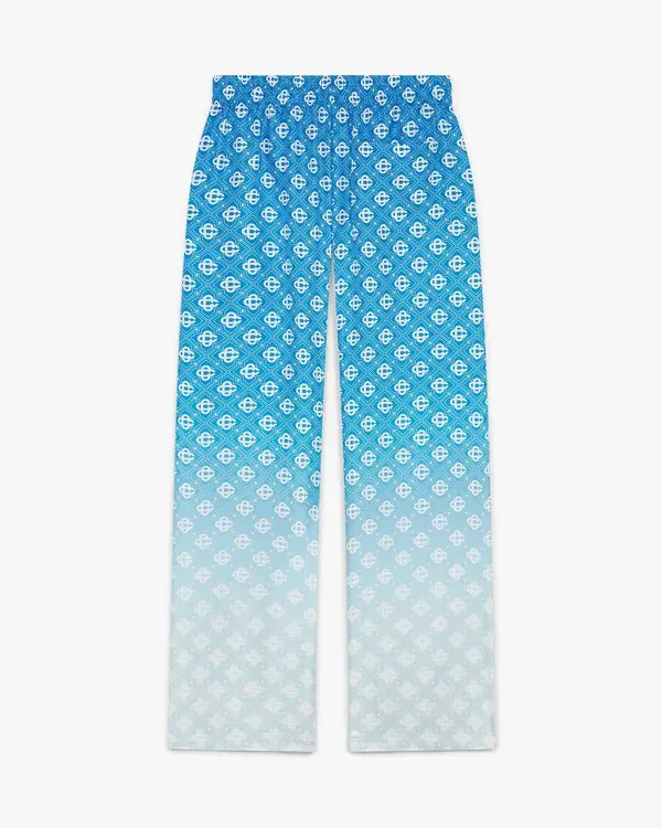 Casablanca Gradient Diamond Monogram Silk Trousers - Blue