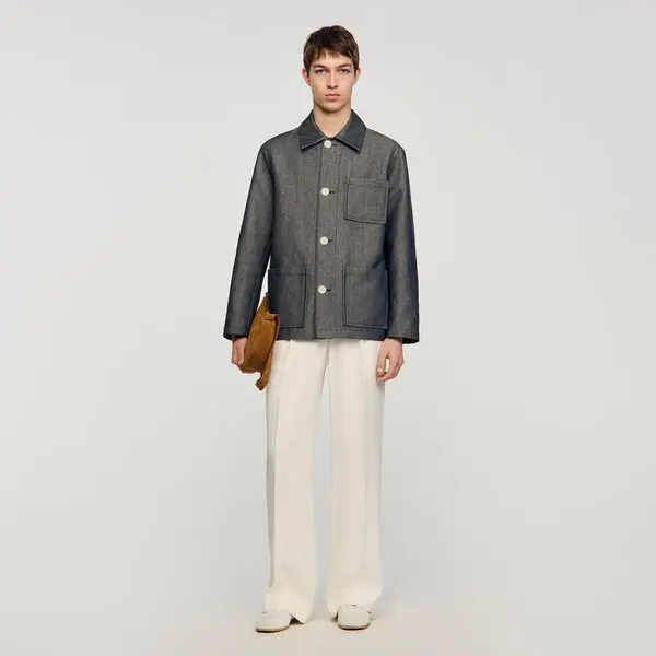 Sandro Effect Worker Jacket - Denim