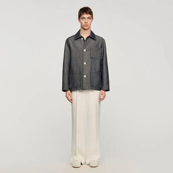 Sandro Effect Worker Jacket - Denim