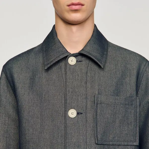 Sandro Effect Worker Jacket - Denim