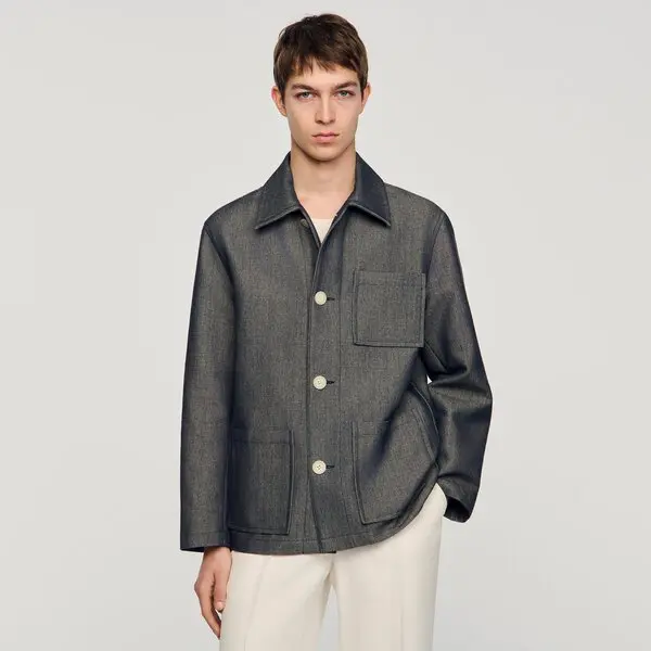 Sandro Effect Worker Jacket - Denim