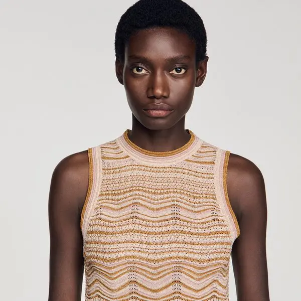 Sandro Sleeveless Knit Midi Dress - Brown
