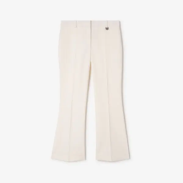 Burberry Cropped Flared Wool Trousers