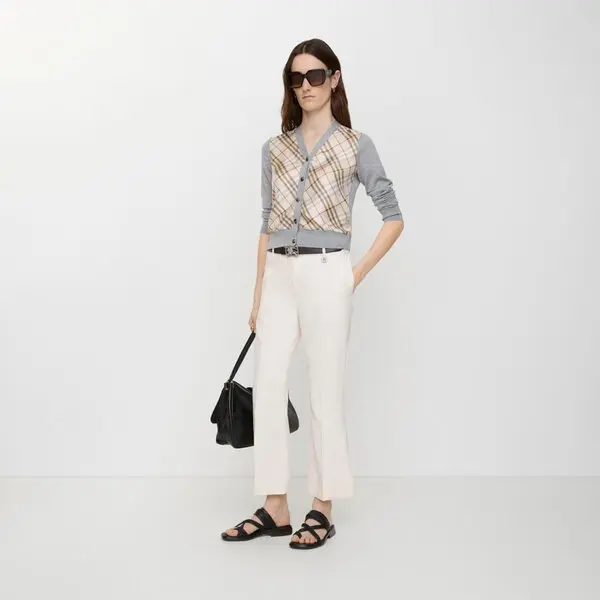 Burberry Cropped Flared Wool Trousers