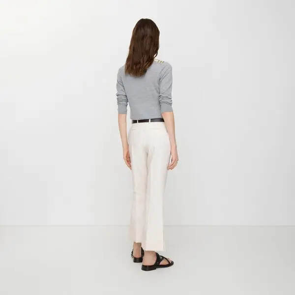 Burberry Cropped Flared Wool Trousers