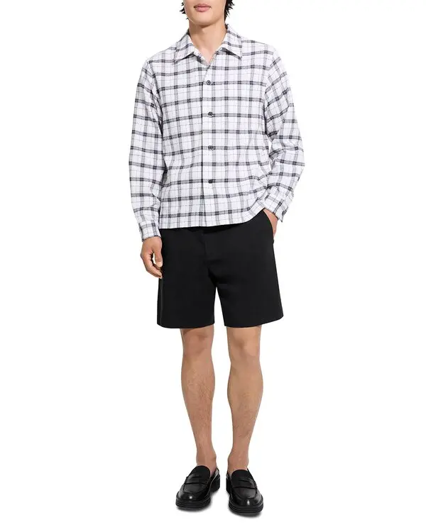 Theory Plaid Button Down Overshirt - Black Multi