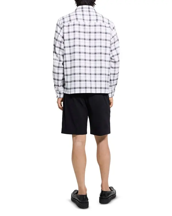 Theory Plaid Button Down Overshirt - Black Multi