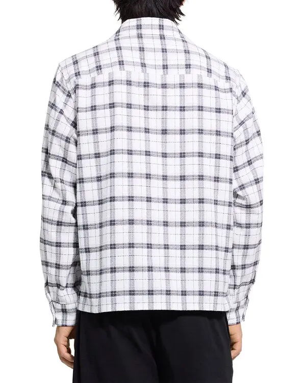 Theory Plaid Button Down Overshirt - Black Multi