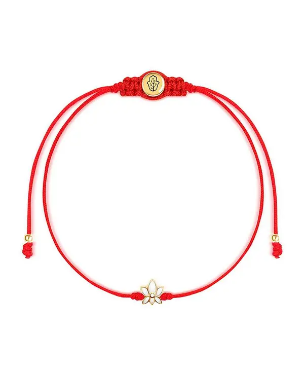KARMA AND LUCK Lotus Drawstring Bracelet - Red