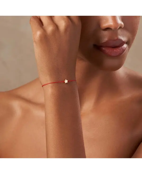 KARMA AND LUCK Lotus Drawstring Bracelet - Red