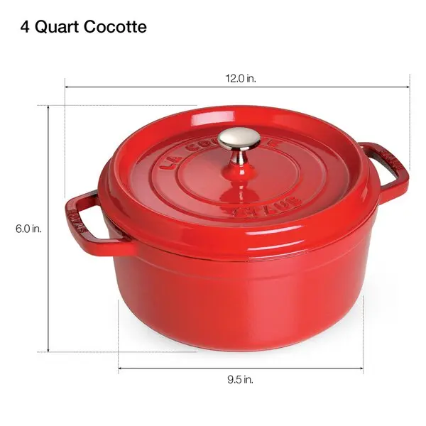 STAUB Round Cocotte, 4 Quart - Cherry