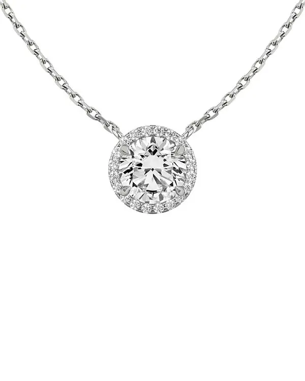 VRAI Halo 1.10 Ctw Diamond Pendant Necklace - K White Gold