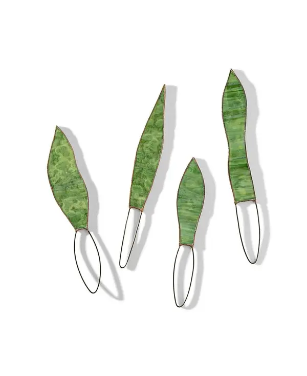 UNCOMMON GOODS Stained Glass Leaf Set Samara Phillips - Snakealo