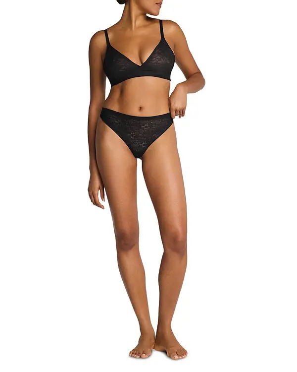 Spanx Supersmooth Day To Night Lace Thong - Very Black