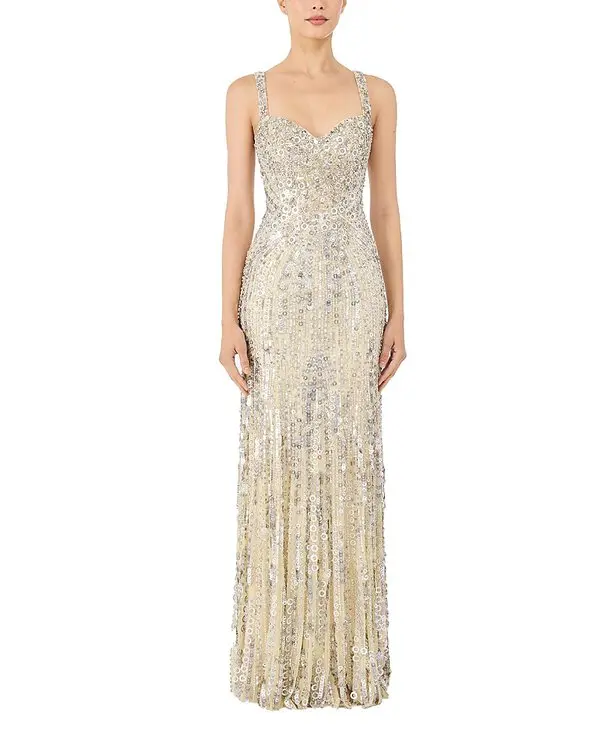 Jenny Packham Da Vinci Sequin-embellished Gown - Parchment