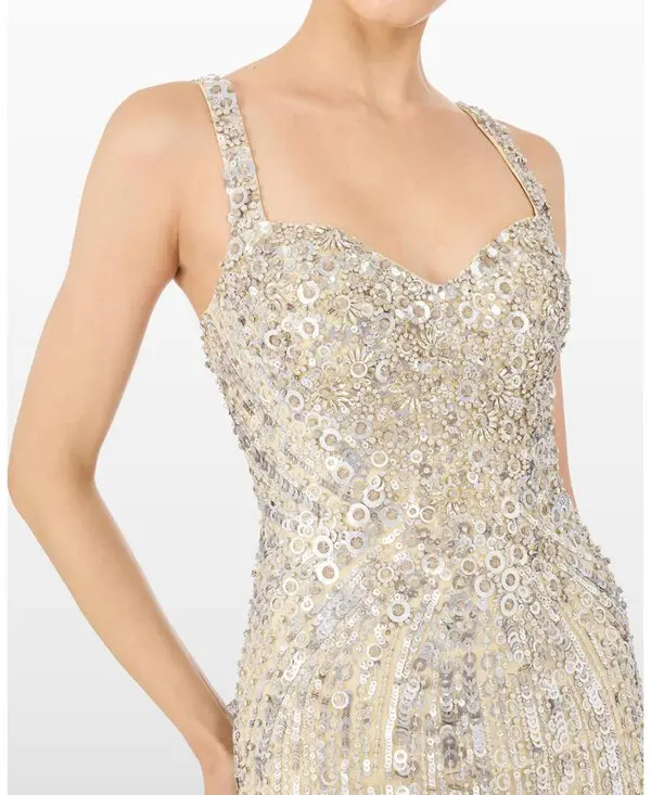 Jenny Packham Da Vinci Sequin-embellished Gown - Parchment