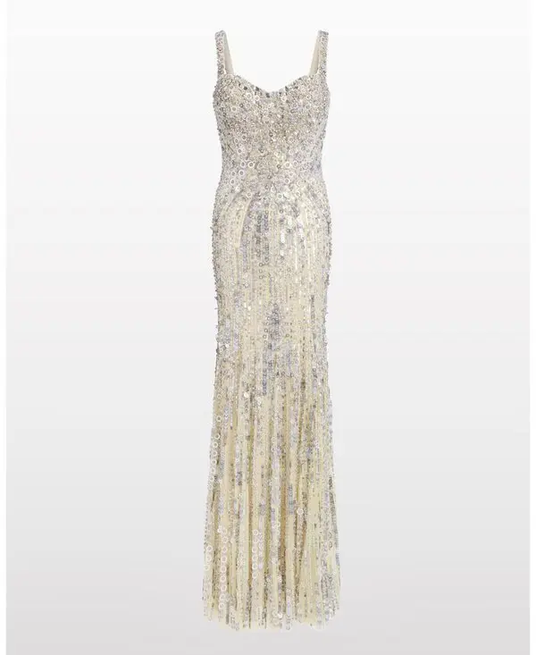 Jenny Packham Da Vinci Sequin-embellished Gown - Parchment