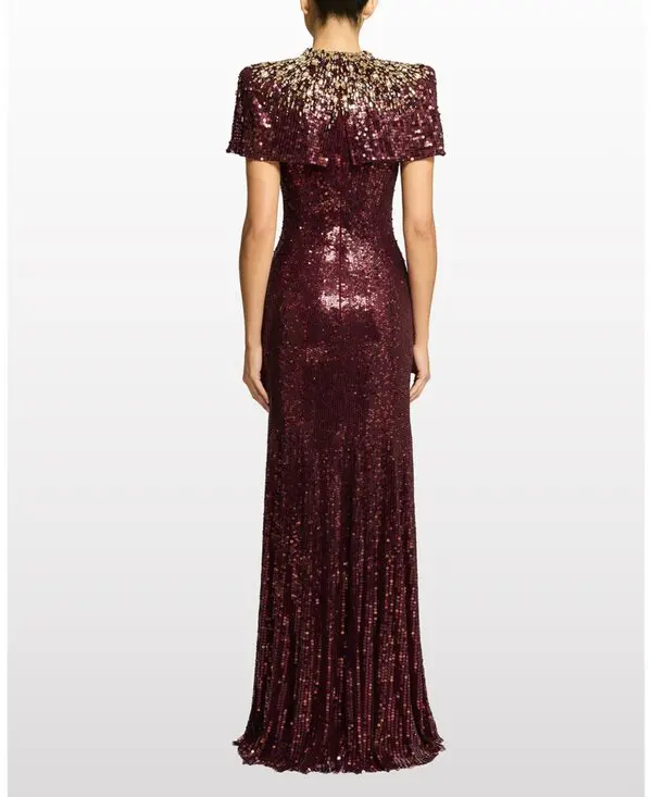 Jenny Packham Radiant Sequin-embellished Gown - Cardinal