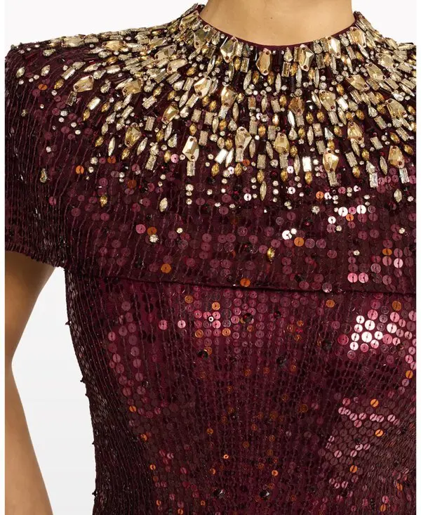 Jenny Packham Radiant Sequin-embellished Gown - Cardinal