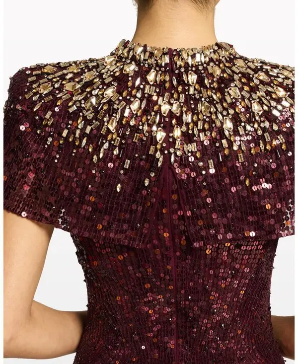 Jenny Packham Radiant Sequin-embellished Gown - Cardinal