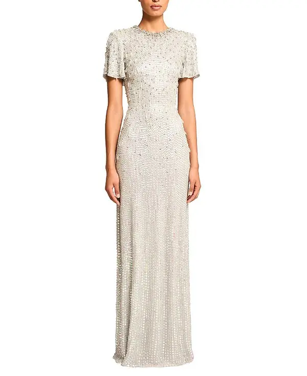 Jenny Packham Serenity Sequin-embellished Gown - Ammonite